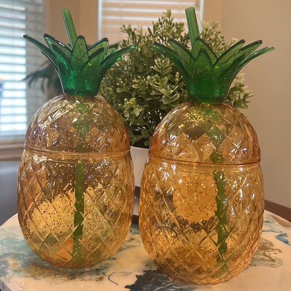 Novogratz | Kitchen | Set Of 2 Novogratz Home Acrylic Pineapple Sipper ...